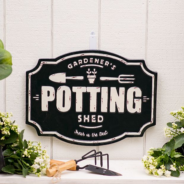 Potting Shed Wall Plaque Sign | Antique Farmhouse