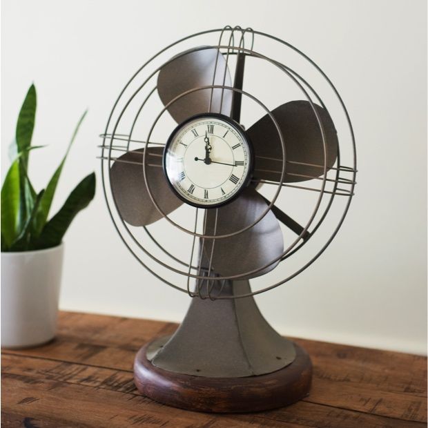 Vintage Fan Table Clock | Antique Farmhouse