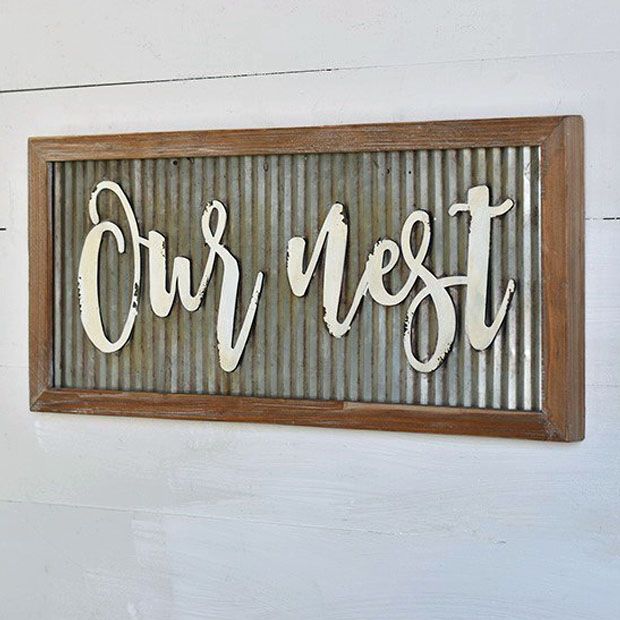 Framed Our Nest Tin Sign | Antique Farmhouse