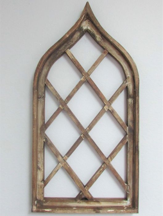 Lattice Panel Cathedral Window Frame | Antique Farmhouse