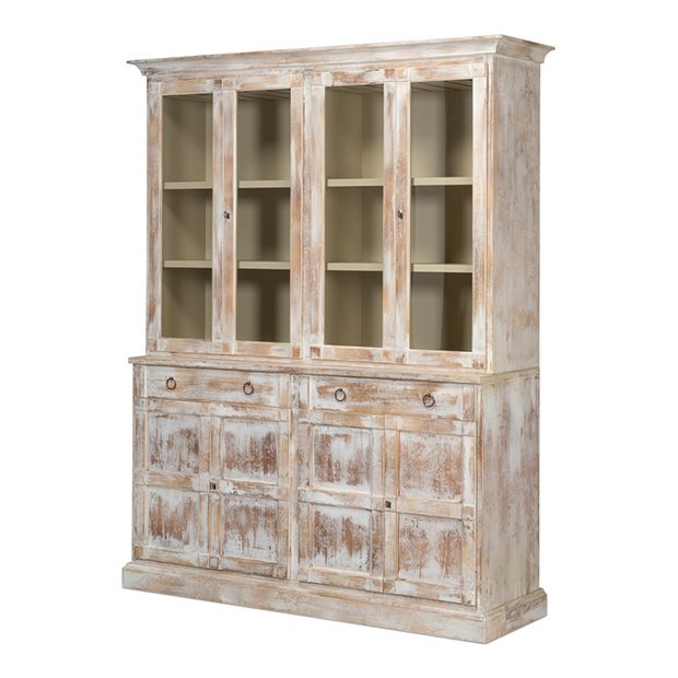Rustic Farmhouse Media Unit with Hutch | Antique Farmhouse