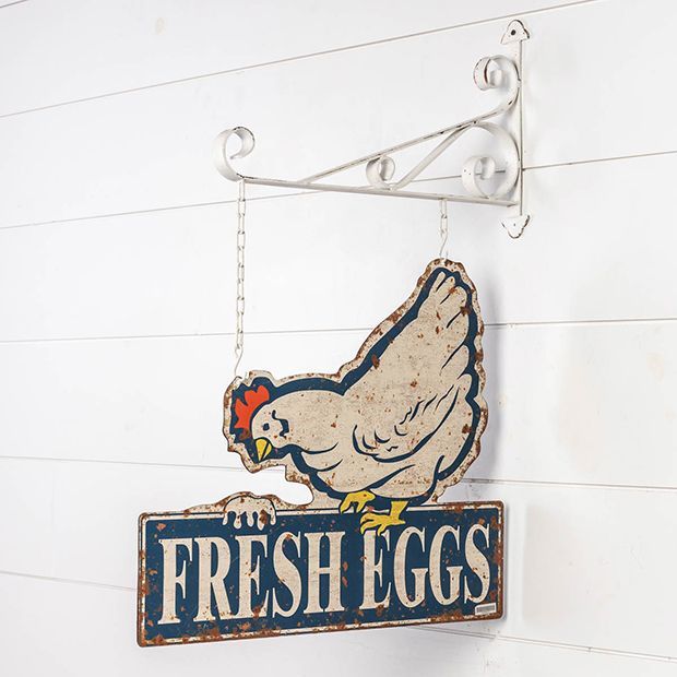 Fresh Eggs Chicken Sign | Antique Farmhouse