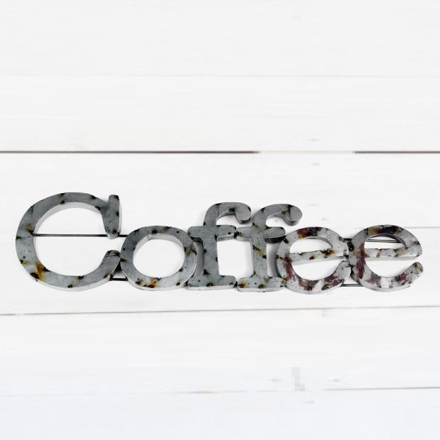 Dimensional Coffee Word Wall Art | Antique Farmhouse