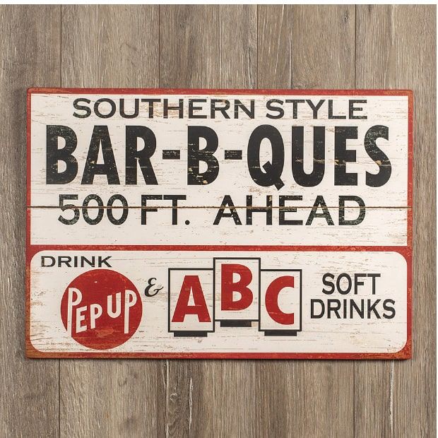 Southern Style BAR-B-QUES Sign | Antique Farmhouse