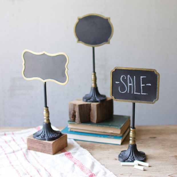 Chalkboard Label Stands Set of 3 | Antique Farmhouse