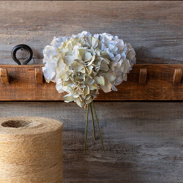 3 Stem Late Season Sky Blue Hydrangea Bundle | Antique Farmhouse