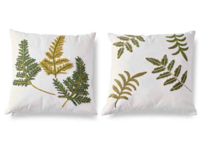 Embroidered Fern Throw Pillow Set of 2 | Antique Farmhouse