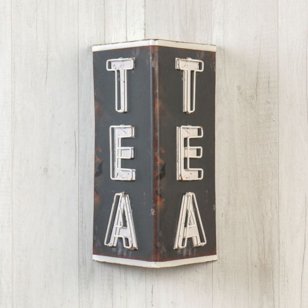 Metal TEA Wall Sign Antique Farmhouse