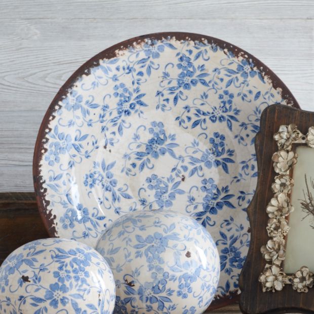 Decorative Ceramic Patterned Bowl | Antique Farmhouse