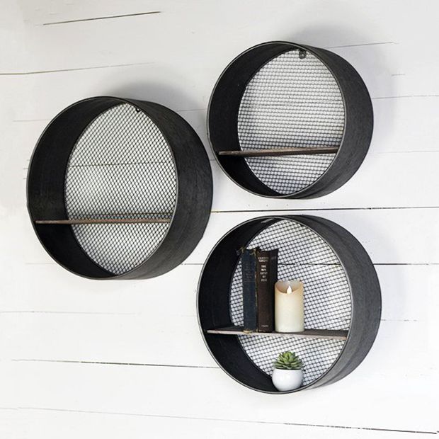 Simple Round Wall Shelf Set of 3 | Antique Farmhouse