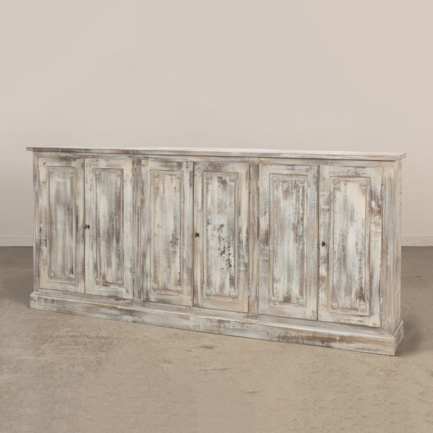 6 Door Rustic Farmhouse Sideboard Cabinet | Antique Farmhouse