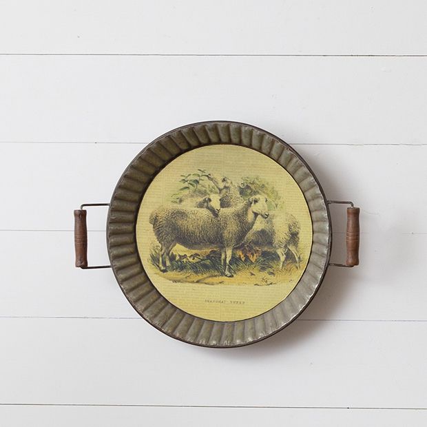 Sheep Art Hanging Tray | Antique Farmhouse