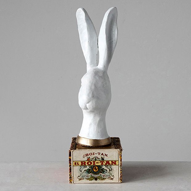 Rabbit Head Tabletop Statue | Antique Farmhouse
