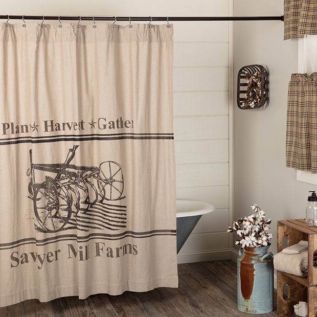 Farm Graphic Shower Curtain | Antique Farmhouse