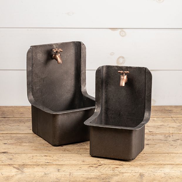 Single Spout Faucet Wall Container Set of 2 | Antique Farmhouse