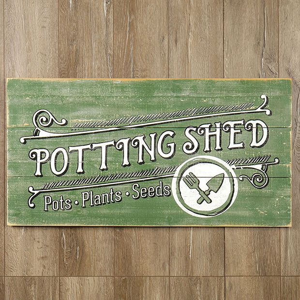 Potting Shed Wall Sign | Antique Farmhouse