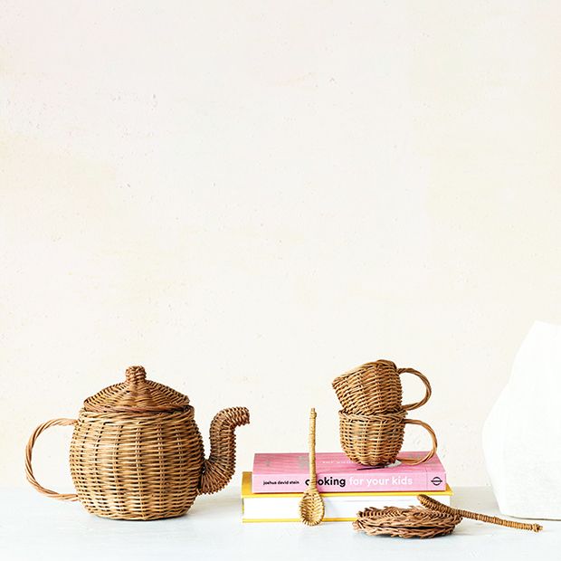 7 Piece Rattan Tea Party Set | Antique Farmhouse