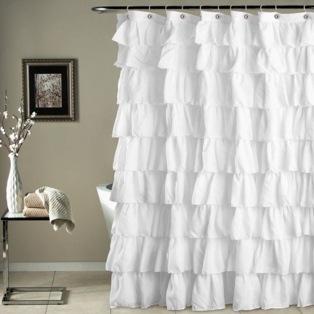 Country Chic Ruffled Shower Curtain | Antique Farmhouse