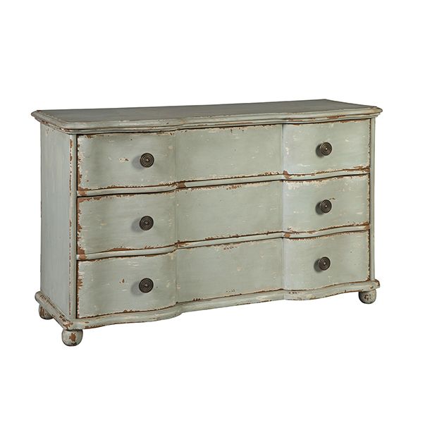 Scalloped Block Front 3 Drawer Chest | Antique Farmhouse