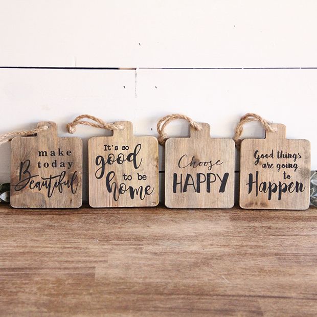Hanging Tag Inspirational Wall Decor Set of 4 | Antique Farmhouse