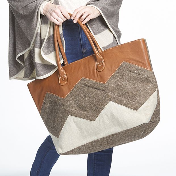 Chevron Print Tote Bag | Antique Farmhouse