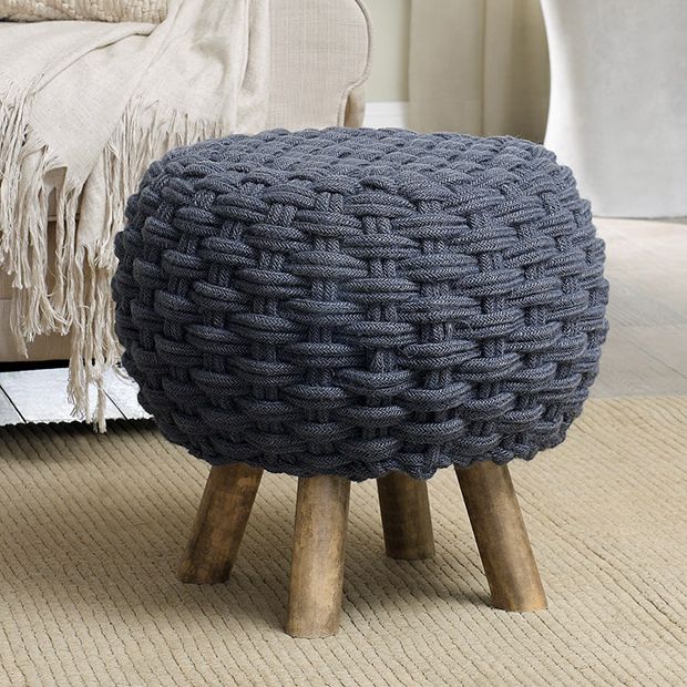 Woven Rope Footstool | Antique Farmhouse