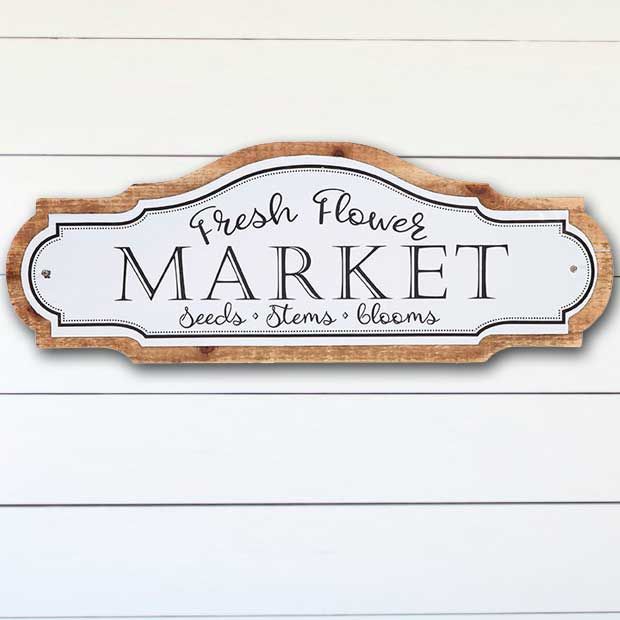 Fresh Flower Market Sign | Antique Farmhouse