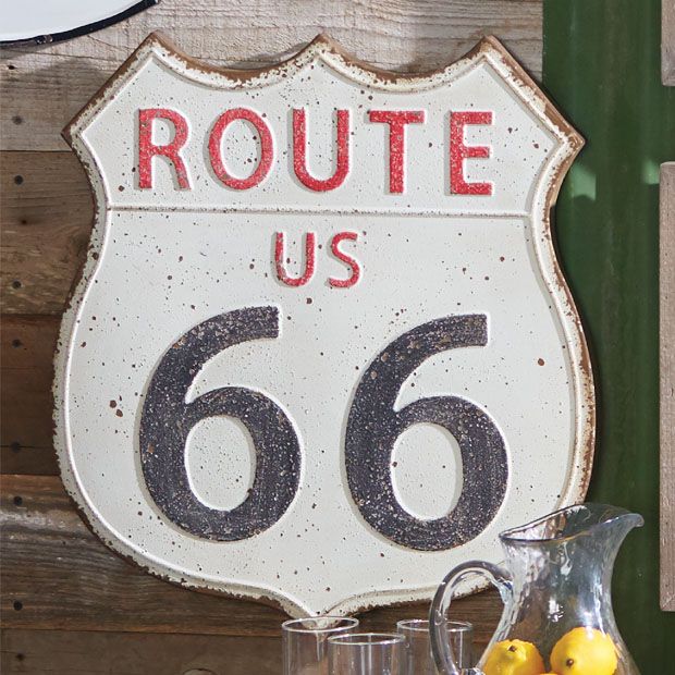 Metal Route 66 Wall Sign | Antique Farmhouse