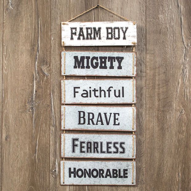 Stacked Metal Farm Boy Sign | Antique Farmhouse