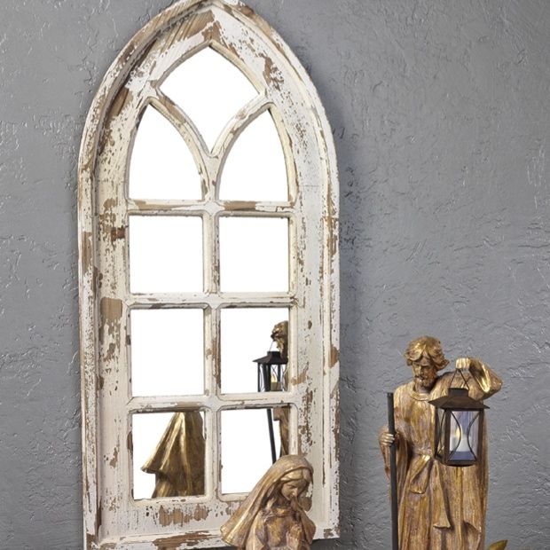 Distressed Arched Window Mirror | Antique Farmhouse
