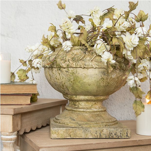 Aged Ceramic Braided Urn | Antique Farmhouse