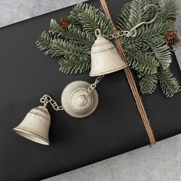 Aged White Hanging Bells | Antique Farmhouse