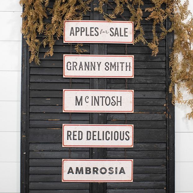 Apples For Sale Stacked Metal Sign | Antique Farmhouse