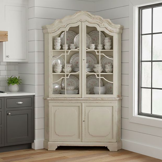 Arched Corner Display Cabinet | Antique Farmhouse