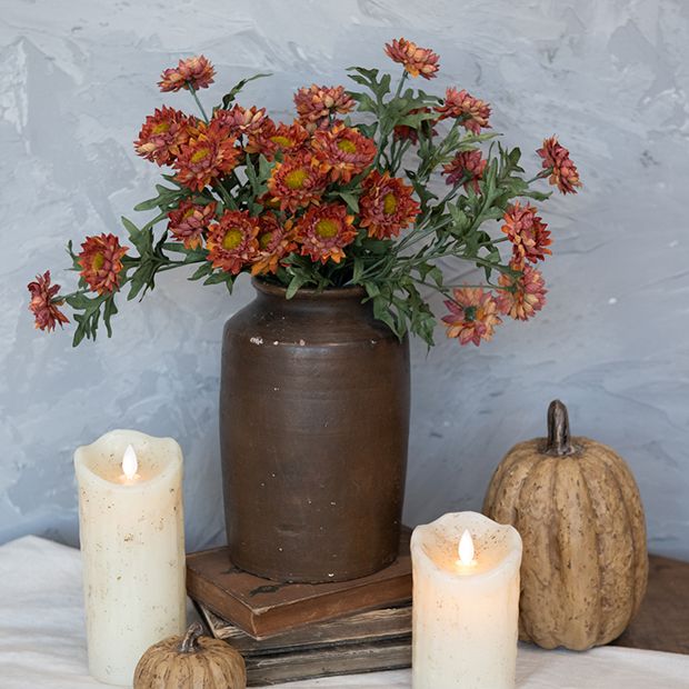 Autumn Hue Faux Strawflower Stem Set of 6 | Antique Farmhouse