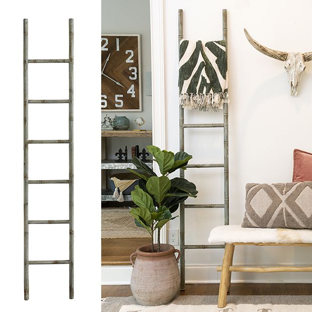 Decorative Iron Leaning Ladder Rack | Antique Farmhouse
