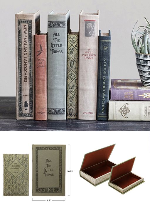 Canvas Book Box Set of 2 | Antique Farmhouse