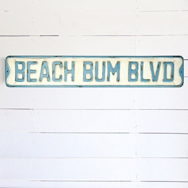 Beach Bum Blvd Decorative Street Sign | Antique Farmhouse