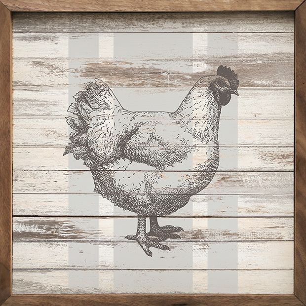 Barnyard Chicken Framed Wall Art | Antique Farmhouse