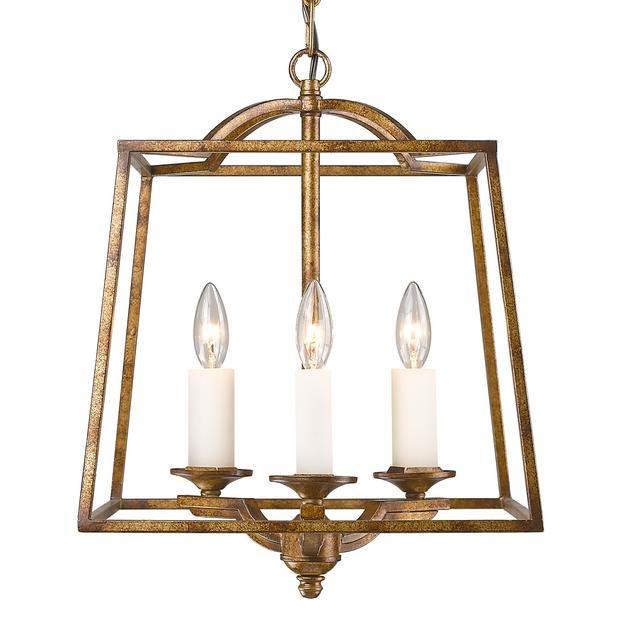 Athena 3 Light Pendant in Grecian Gold (Incandescent) Antique Farmhouse