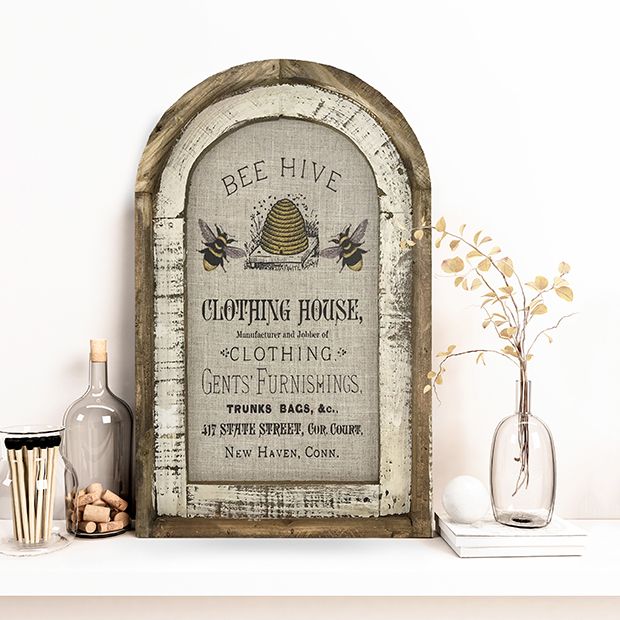 Bee Hive Arch Wall Art | Antique Farmhouse