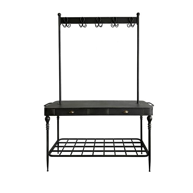 Botanist Work Table With Hooks | Antique Farmhouse