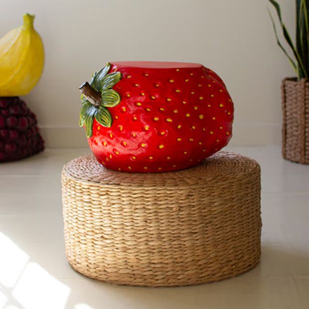 Bright and Beautiful Strawberry Accent Stool | Antique Farmhouse