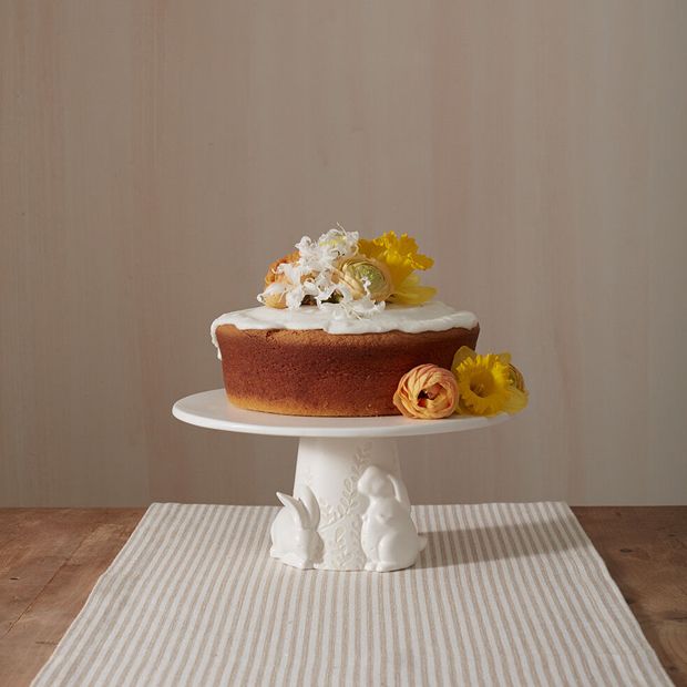 Bunny Leaf Ceramic Cake Plate | Antique Farmhouse