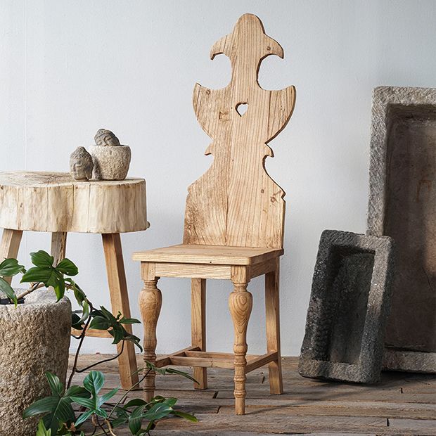 Carved Wood Colonial Dining Chair | Antique Farmhouse