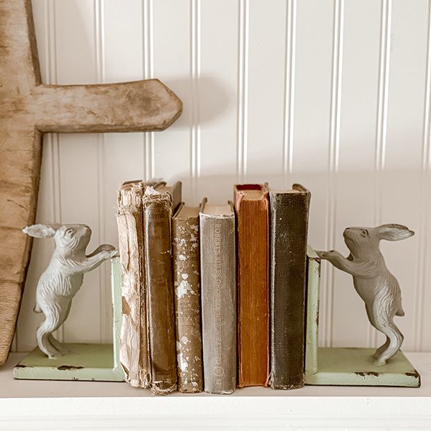 Cast Iron Bunny Bookends | Antique Farmhouse