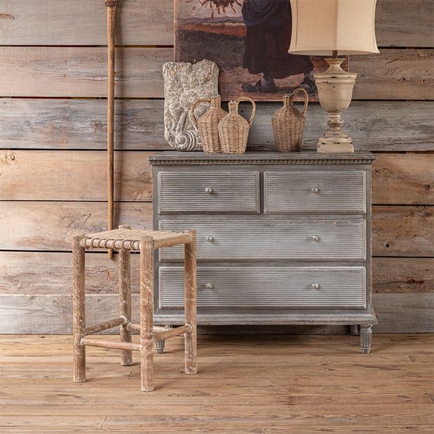 Casual Farmhouse Distressed Stool | Antique Farmhouse