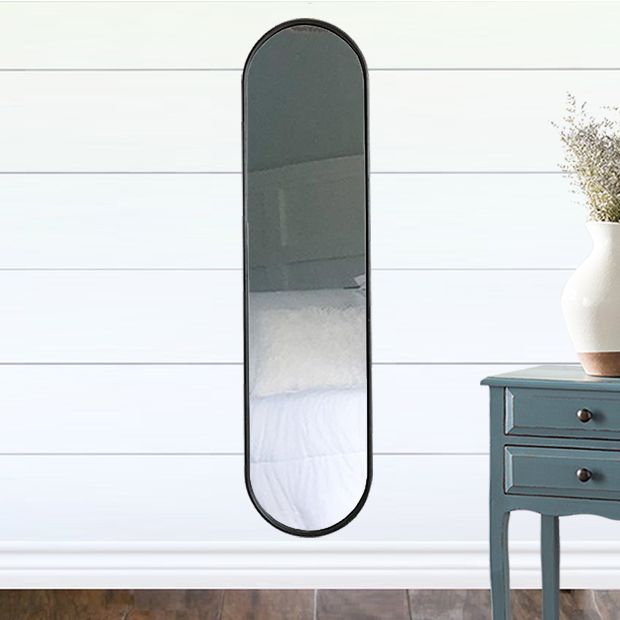 Metal Framed Tall Oval Wall Mirror | Antique Farmhouse