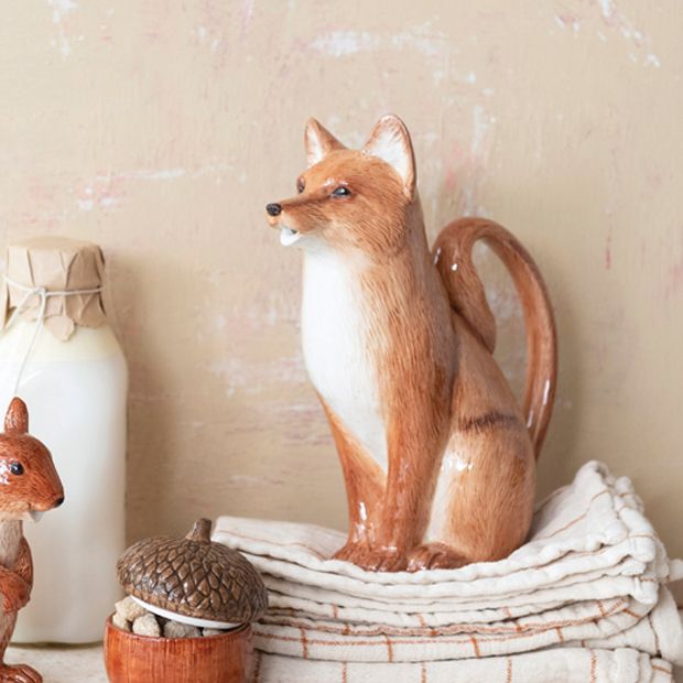 Ceramic Fox Pitcher | Antique Farmhouse