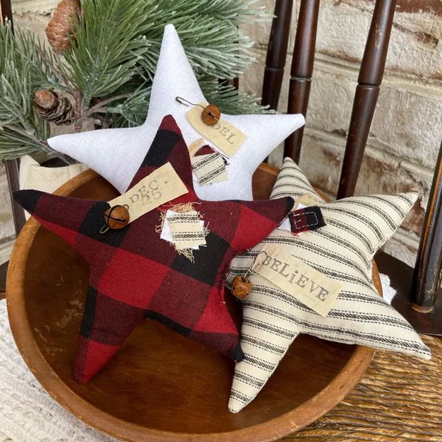 Christmas Star Bowl Fillers Set of 3 | Antique Farmhouse